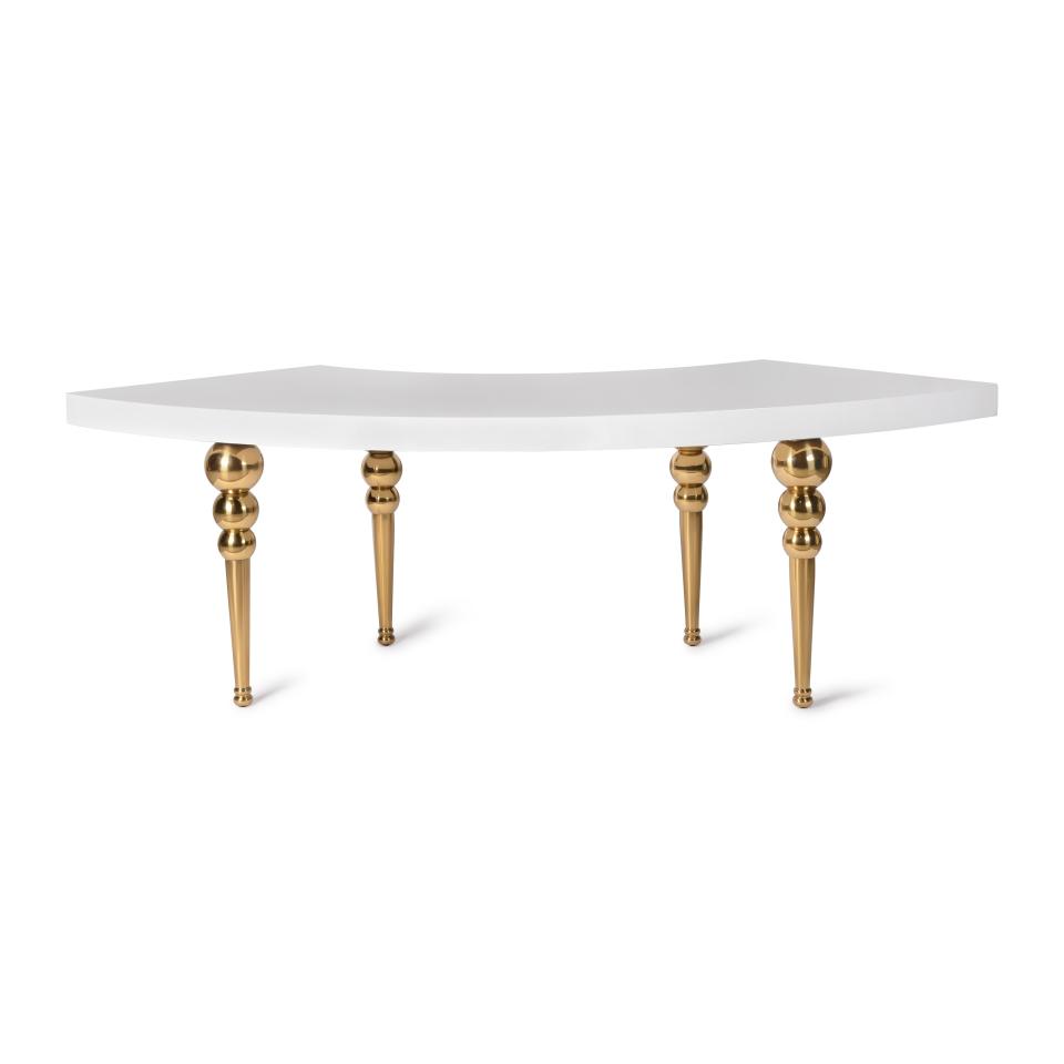 Serp White Top Table / Gold Tables – All Set Party